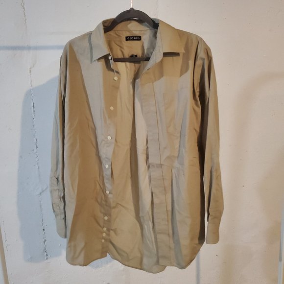 George | Shirts | George Medium Beige Mens Button Up | Poshmark